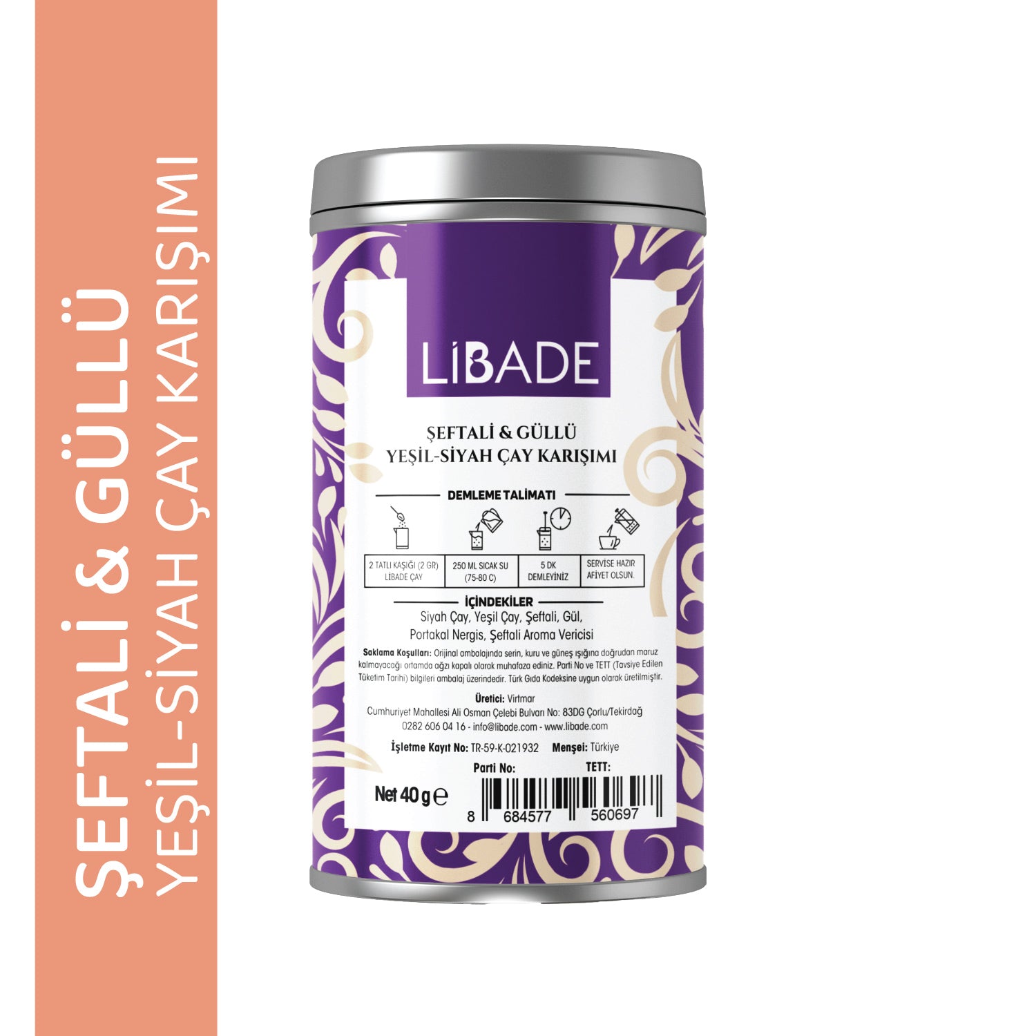 Şeftali Yeşil ve Siyah Çay - Libade Şeftali Aromalı Çay Fiyatı